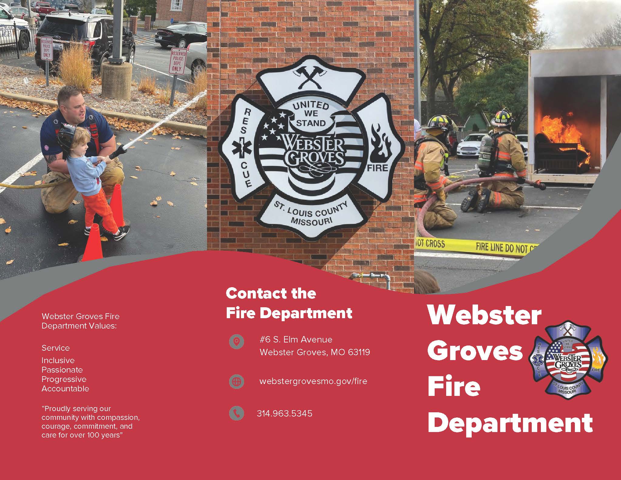 Webster Groves fire brochure - St. Louis County Fire Academy