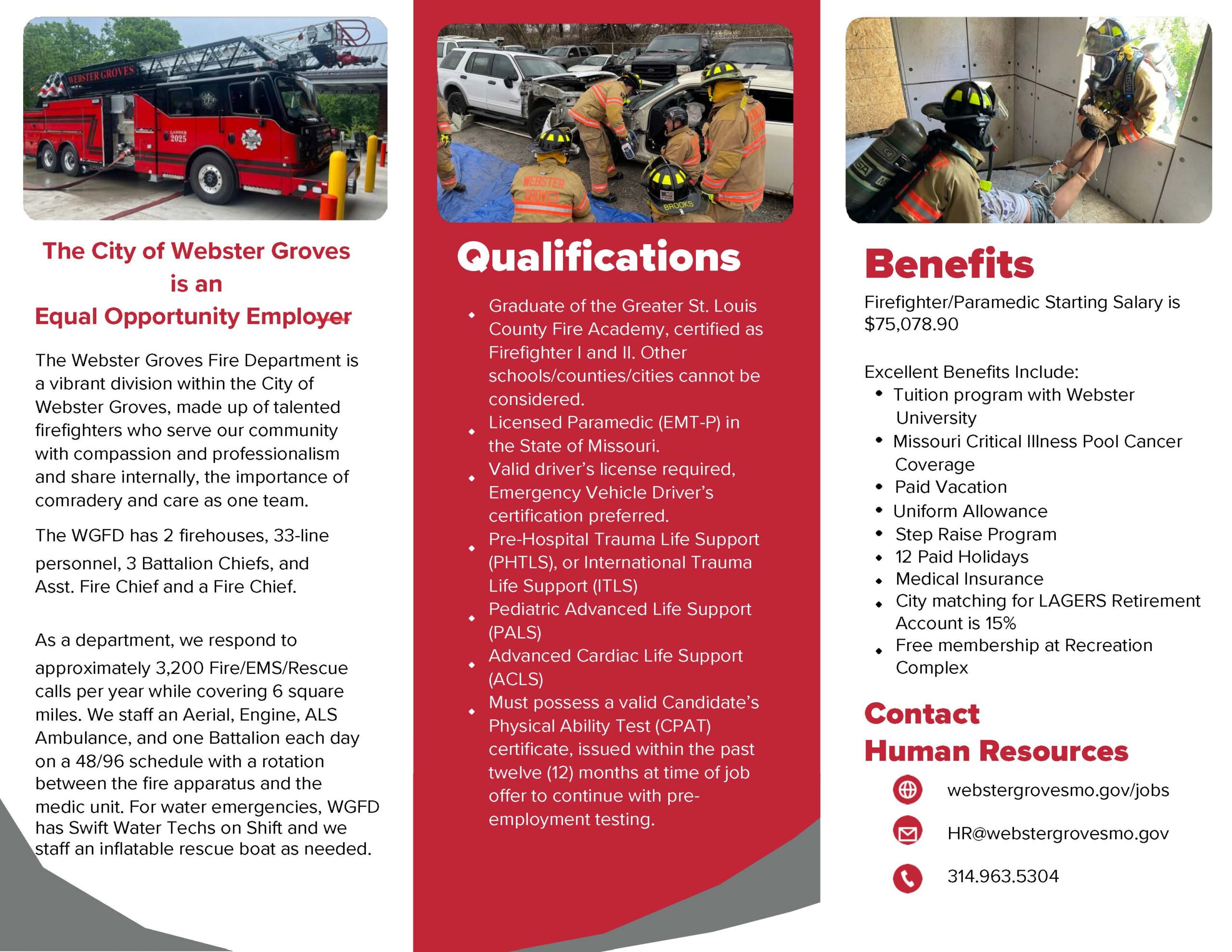 Webster Groves fire brochure – St. Louis County Fire Academy